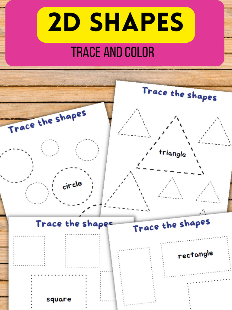 Trace and Color: 2D Shapes | PDF | Language Arts & Discipline
