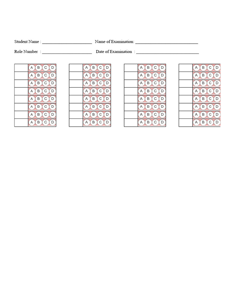 OMR Sheet for Examination Use | PDF