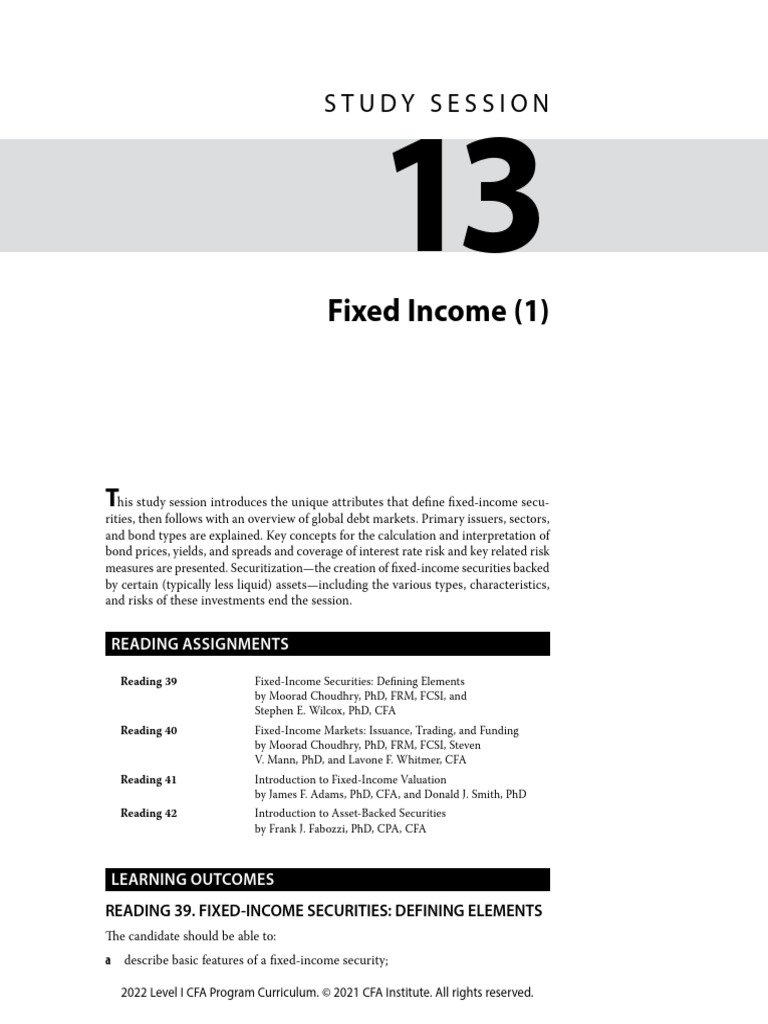 13 Fixed Income | PDF | Bonds (Finance) | Securitization