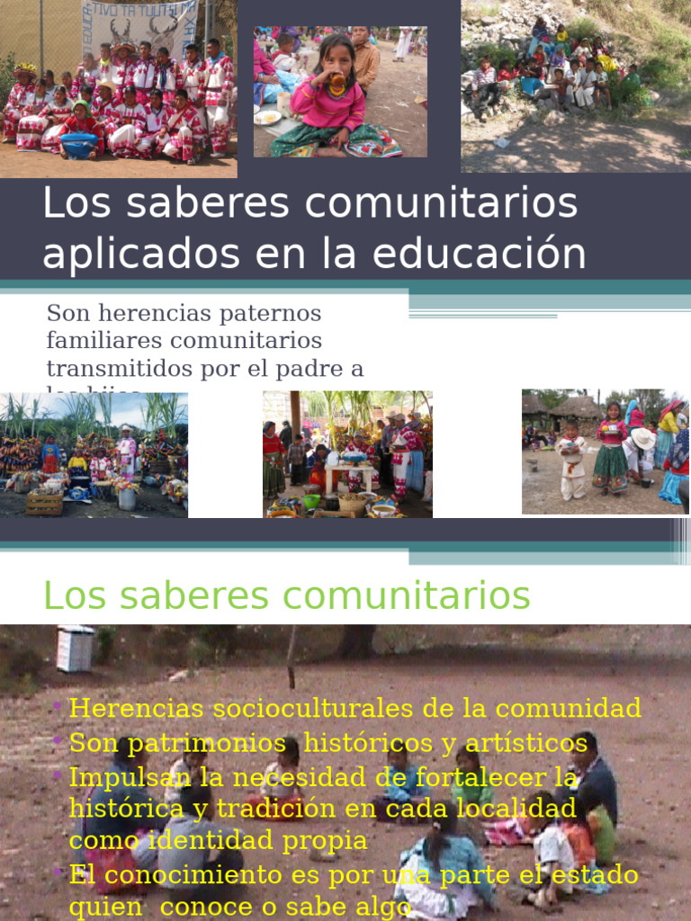 Saberes Comunitarios en Educación | PDF