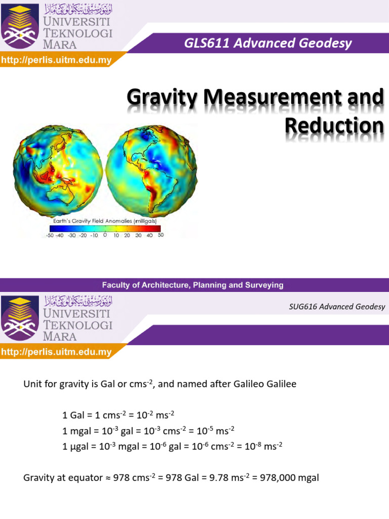 Gravity Measurement Techniques in Geodesy | PDF | Pendulum | Height