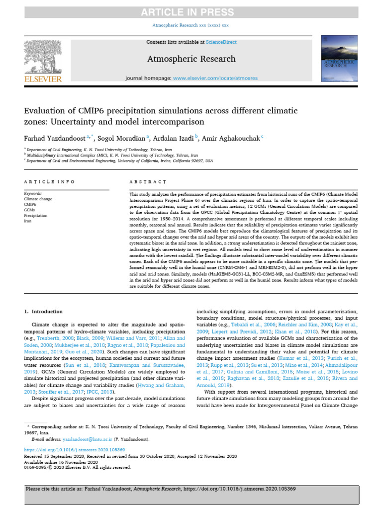 21_AR_CMIP6 | PDF | Climate | General Circulation Model