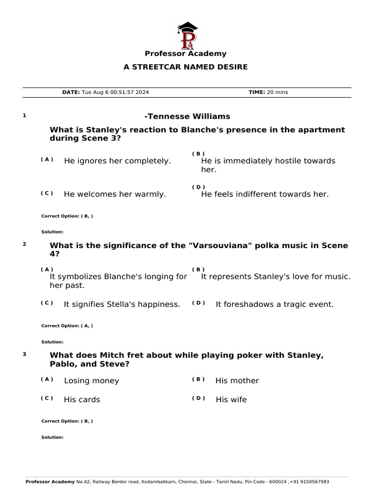 A Streetcar Named Desire | PDF