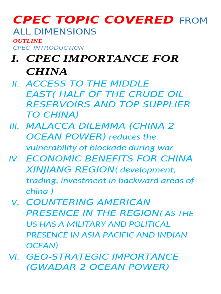 CPEC TOPIC COVERED FROM ALL DIMENSIONS | PDF | Pakistan | Economies