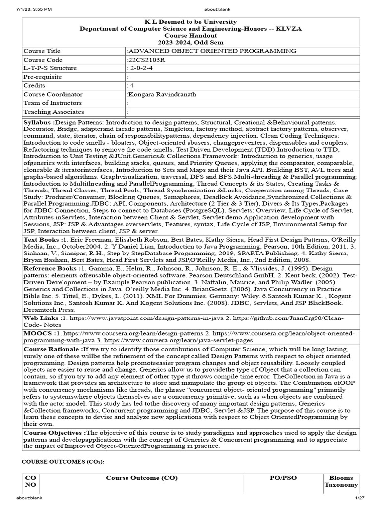 COURSE HANDOUT | PDF | Engineering | Computer Programming COURSE HANDOUT | PDF | Engineering | Computer Programming