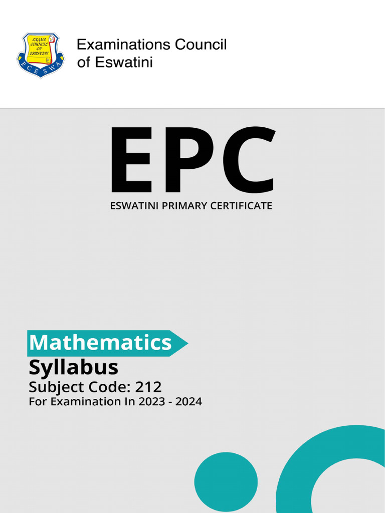 EPC Mathematics 2023-2024 Syllabus | PDF | Numbers | Educational Assessment