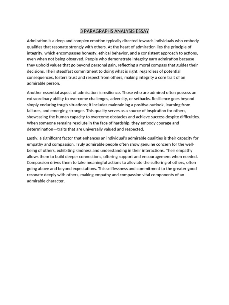 3 Paragraphs Analysis Essay | PDF