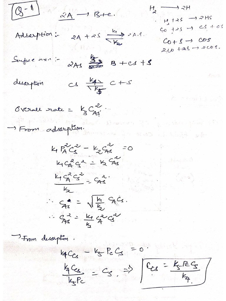 Advanced Chemical Reaction Engineering Solution | PDF