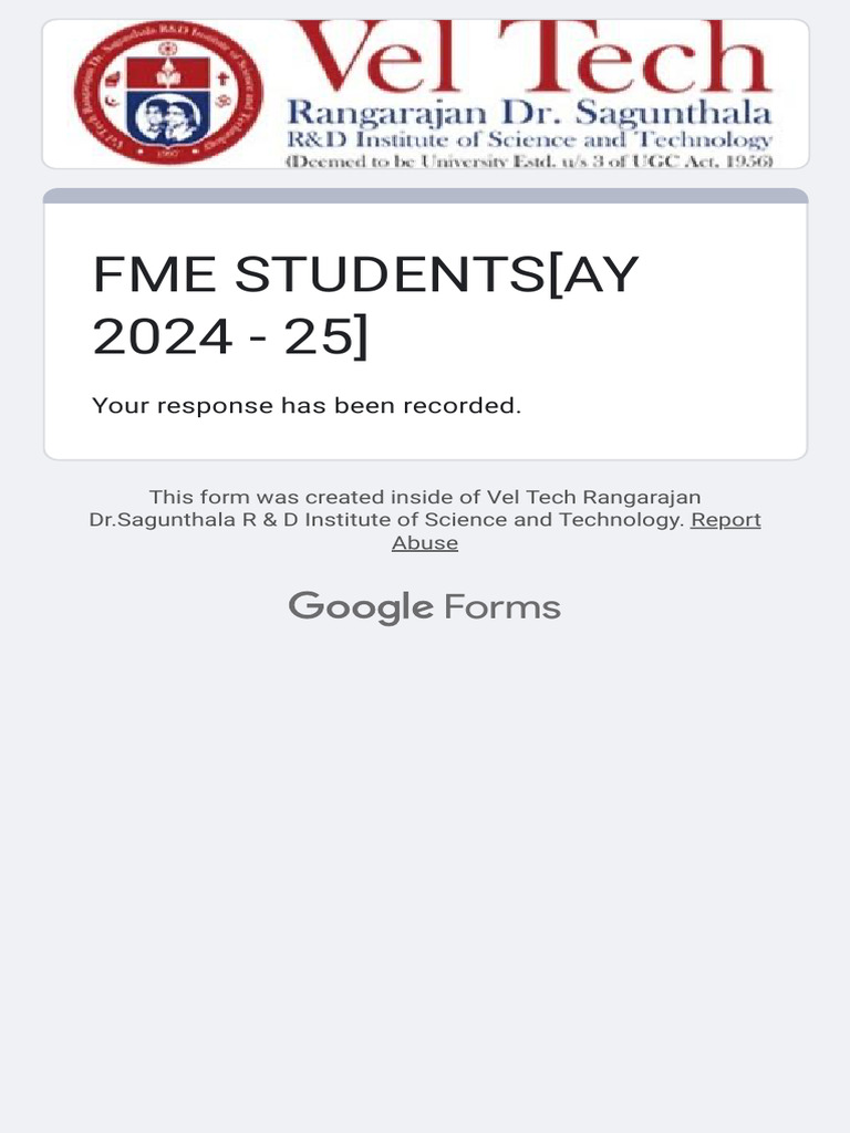 Fme Students (Ay 2024 - 25) | PDF