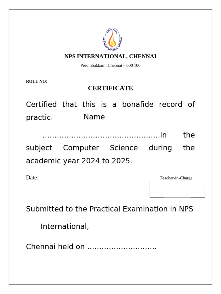 Grade 11 - Sample Record - 2024 - 25 | PDF | Integer (Computer Science ...