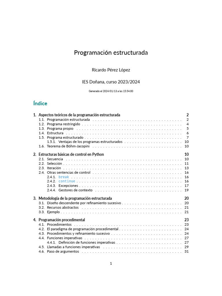 Aspectos Teóricos de La Programación Estructurada PP 1-10 | PDF | Programación de computadoras ...