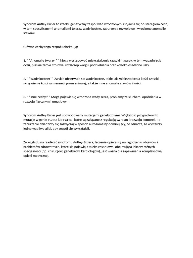Syndrom Antley-Bixler | PDF