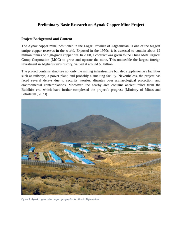 Aynak Copper Mine Project Overview | PDF | Mining | Economies