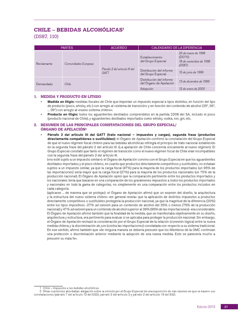 Impuestos de Chile a Bebidas Alcohólicas | PDF | Impuestos | Chile