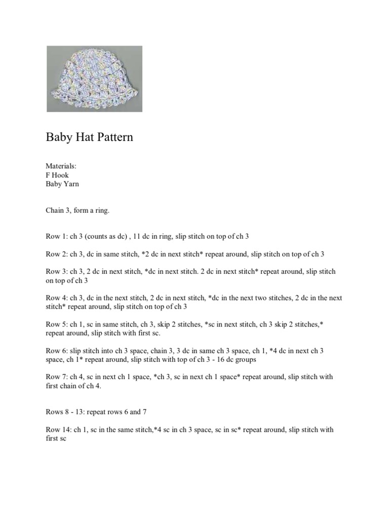 Baby Hat Pattern | PDF