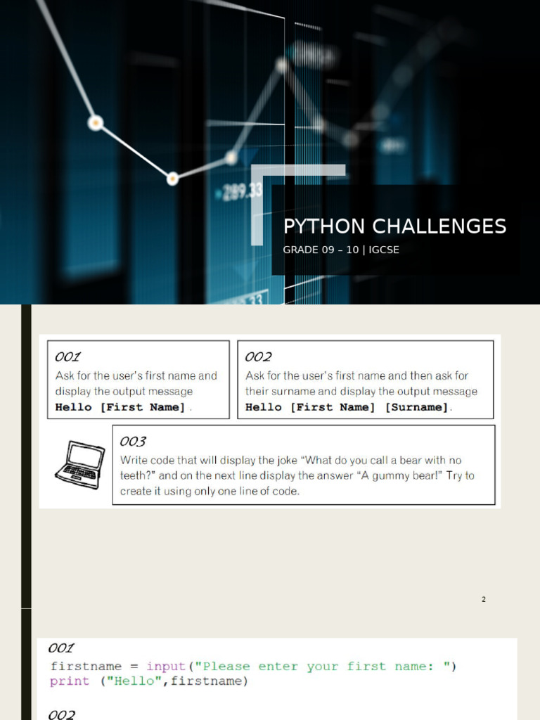 Python Challenges Teacher | PDF