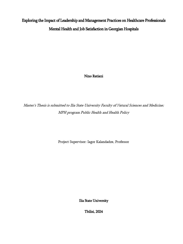Georgian Healthcare Leadership Impact | PDF | Job Satisfaction | Leadership