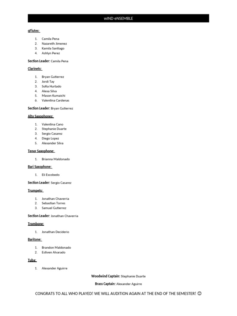 Wind Ensemble and Concert Band | PDF