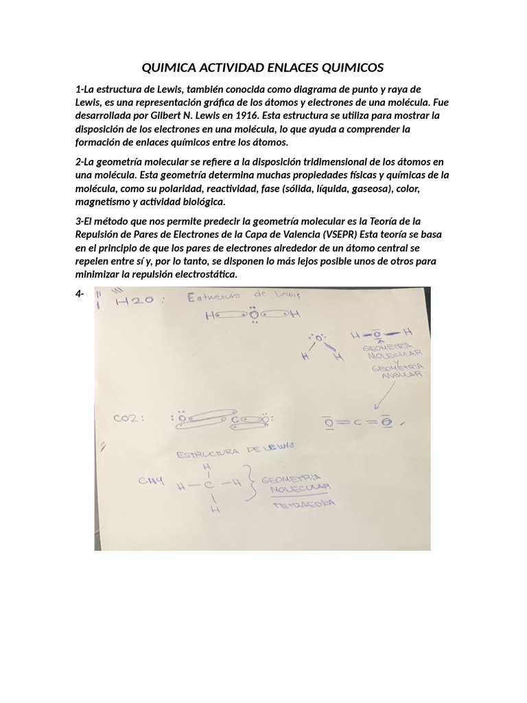 Quimica Actividad Enlaces Quimicos | PDF