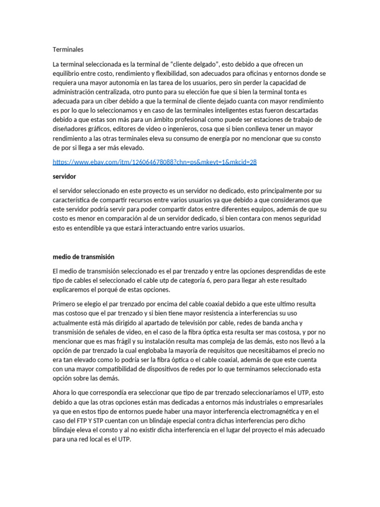 Elección de Terminales y Redes para Ciber | PDF | Red de computadoras ...