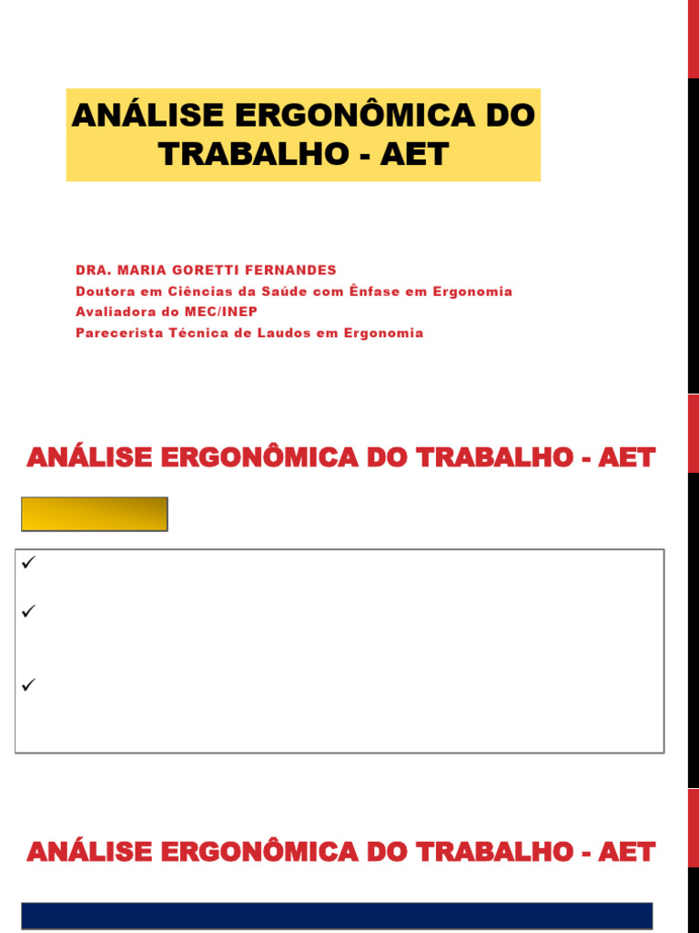 Aula Análise Ergonômica Do Trabalho (AET) | PDF | Fatores humanos e Ergonomia | Músculo