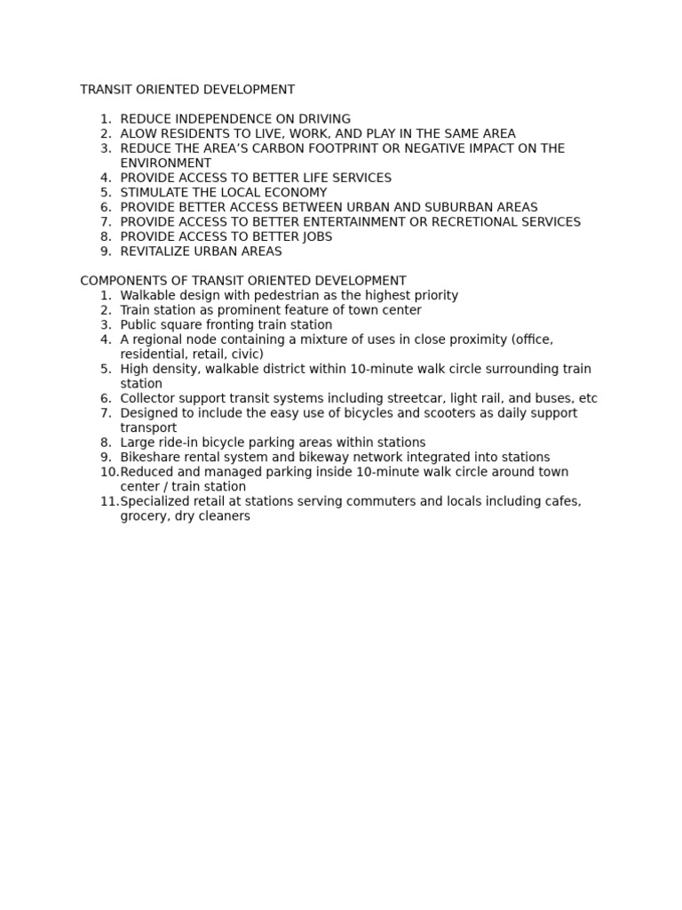 TRANSIT ORIENTED DEVELOPMENT | PDF TRANSIT ORIENTED DEVELOPMENT | PDF
