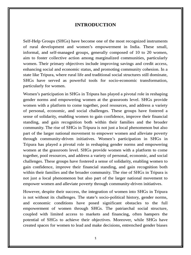 SHG introduction | PDF | Empowerment | Community