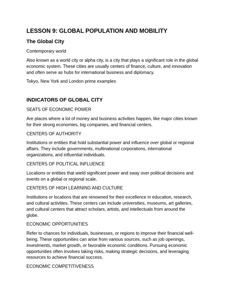 THE GLOBAL CITY | PDF | Food Security | Sustainability