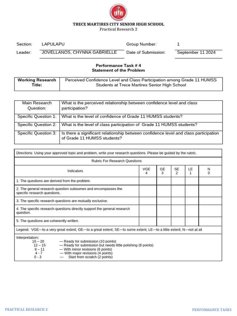 Performance Task 4 | PDF