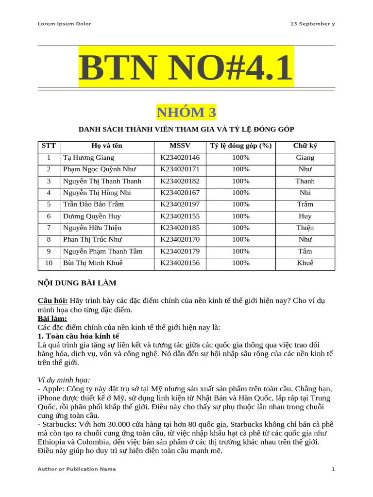 BT No #4.1 - Nhóm 3 | PDF