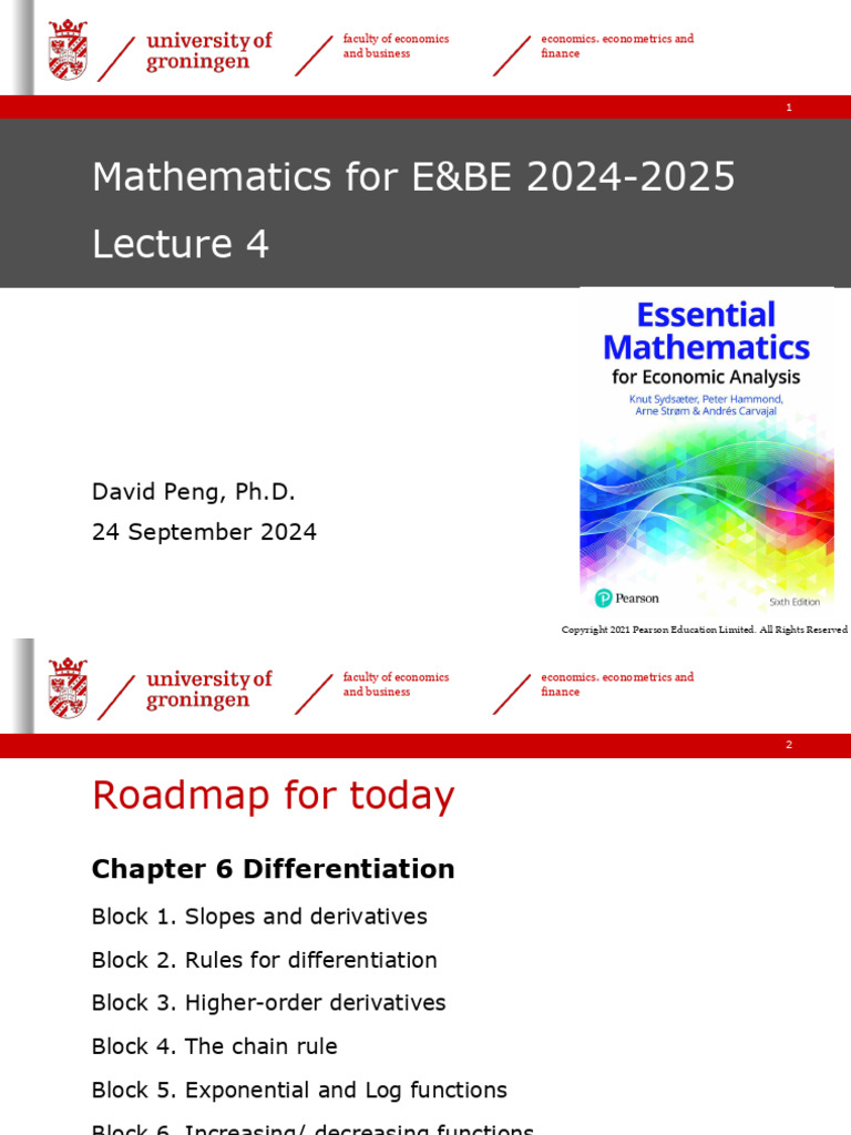 Lecture 4 Slides 2024-2025 | PDF | Slope | Derivative Lecture 4 Slides 2024-2025 | PDF | Slope | Derivative