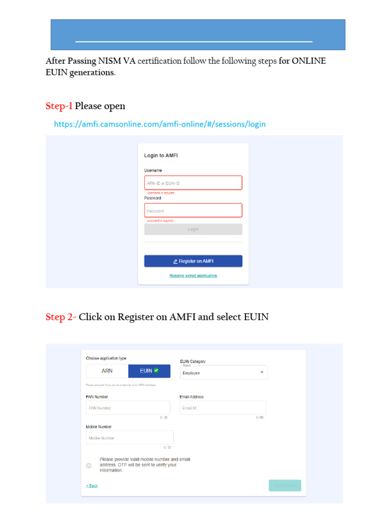 Updated-EUIN Reg Process | PDF | Finance & Money Management
