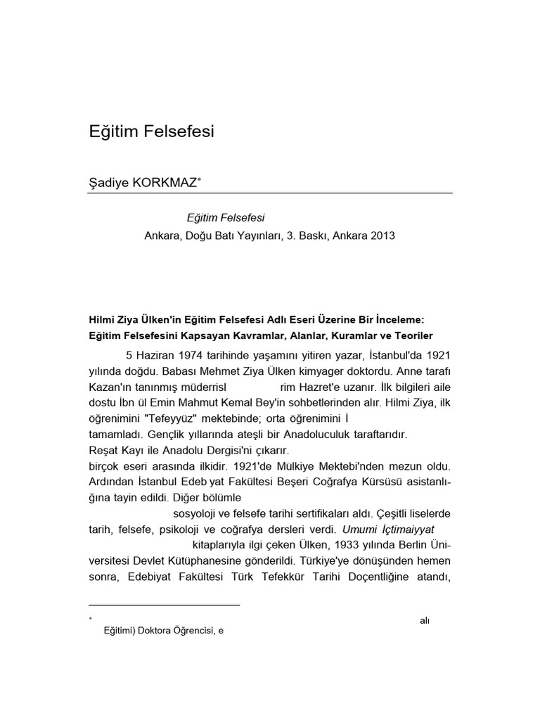 E - Itim Felsefesi (Hilmi Ziya | PDF