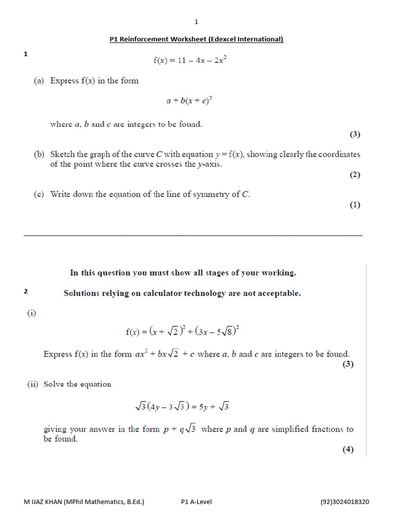 P1 Quad, Graph With MS Hints | PDF | Business | Teaching Methods ...