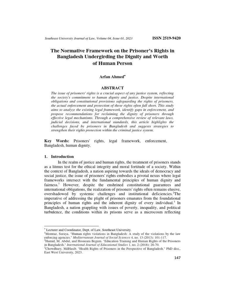 Prisoners' Rights in Bangladesh: Legal Insights | PDF | Children's ...