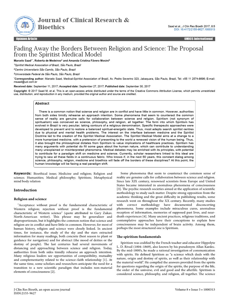 Fading Away The Borders Between Religion and Science | PDF | Spiritism ...