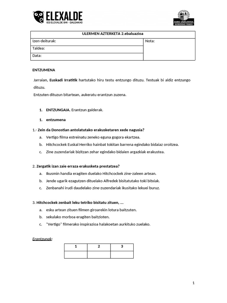 Ulermen Froga 2.ebal | PDF