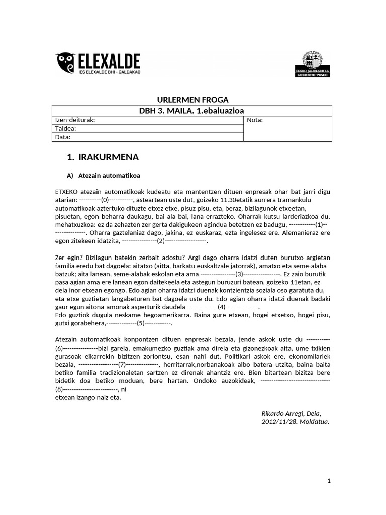 Ulermen Froga. 3. Ebal | PDF