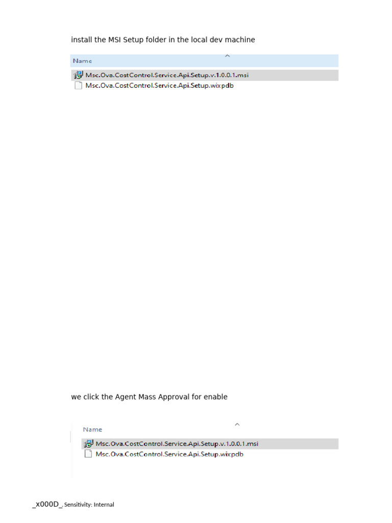 Install The MSI Setup Folder in The Local Dev Machine: Sensitivity ...