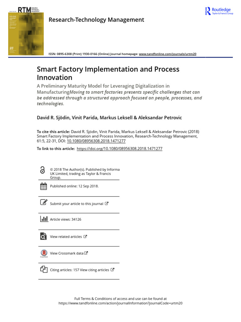 Smart Factory Implementation and Process Innovation | PDF | Innovation ...