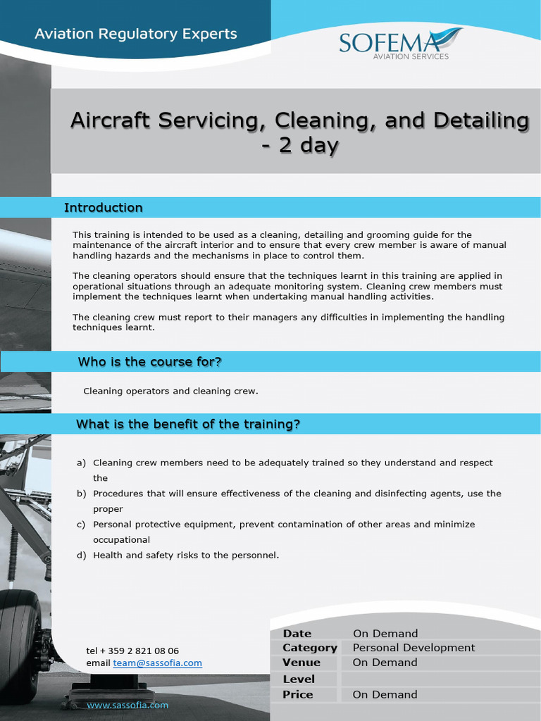 Aircraft Servicing Cleaning and Detailing 2 Days | PDF | Occupational ...