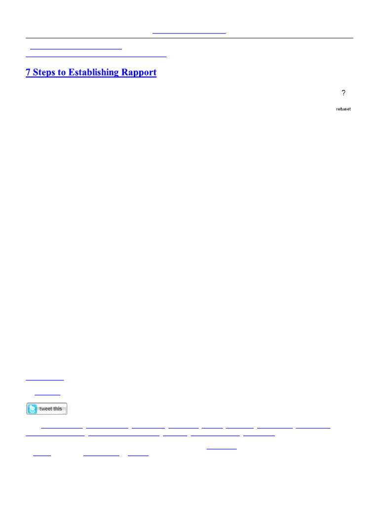 7 Steps To Establishing Rap.. | PDF | Career & Growth