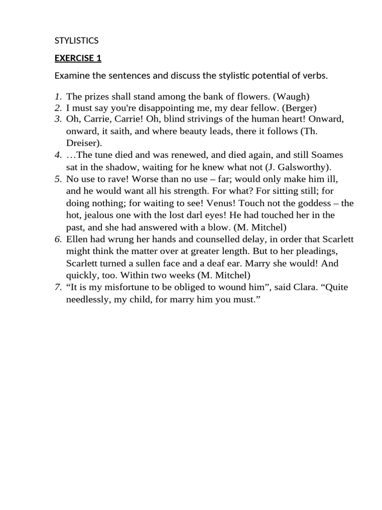 Stylistic Potential Od Verbs Hometask | PDF | Philosophy | Poetry