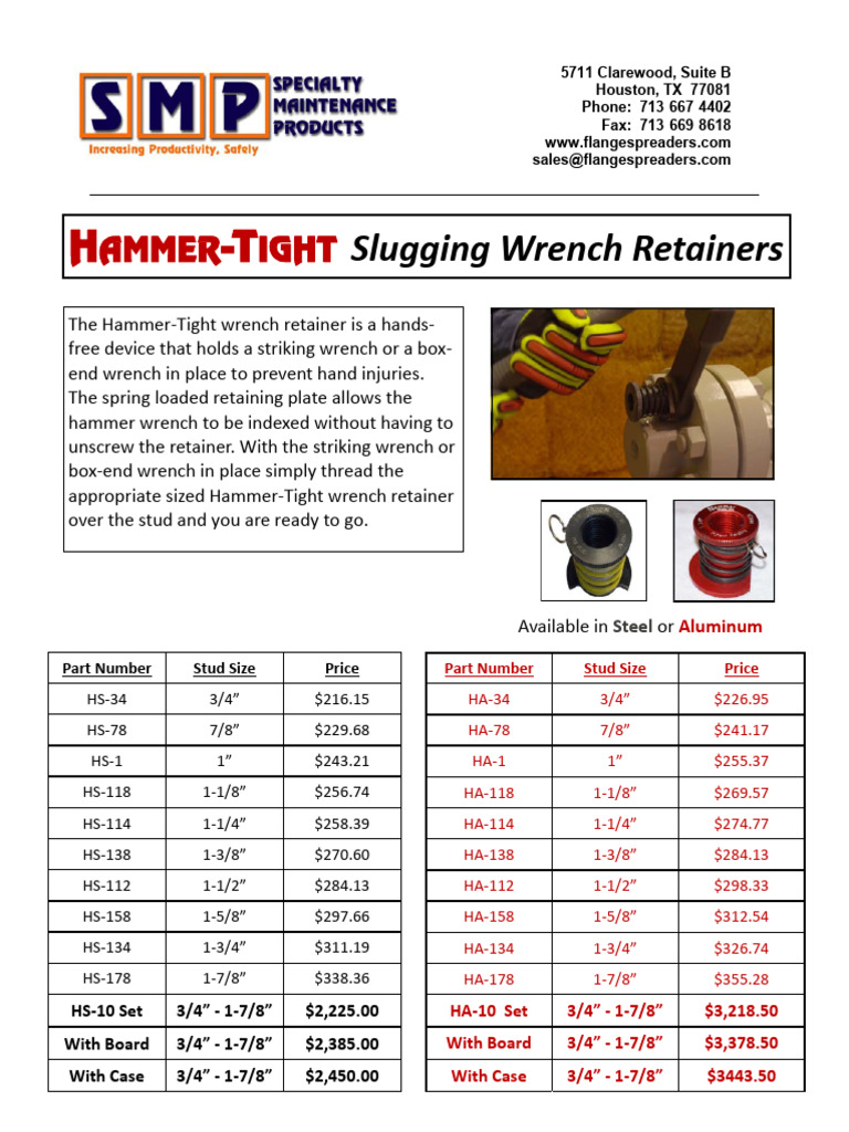 Hammer-Tight Wrench Retainers for Safety | PDF