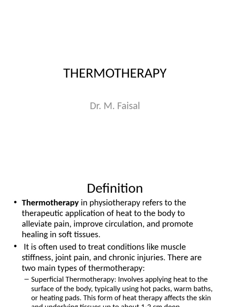 Thermotherapy Guide for Patients | PDF | Clinical Medicine | Medicine