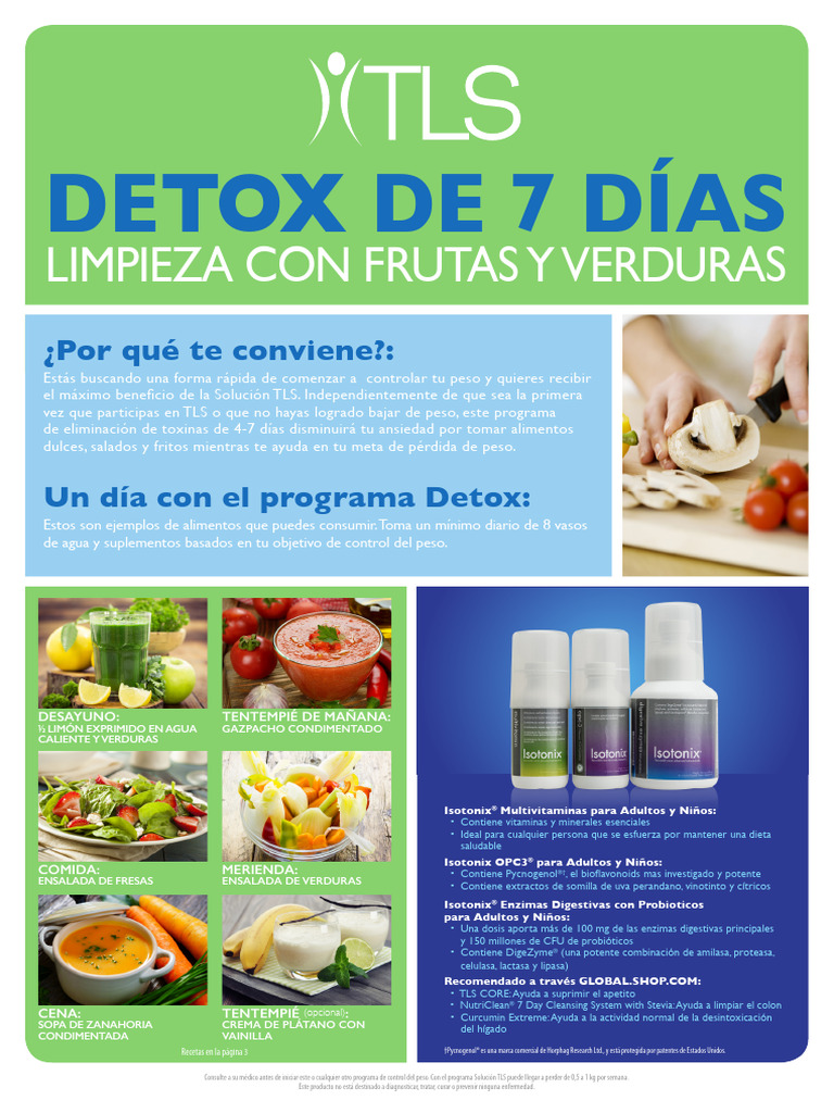 Tls Esp 33106 Detox Menu Plan Download v2 | PDF | ensalada | Alimentos
