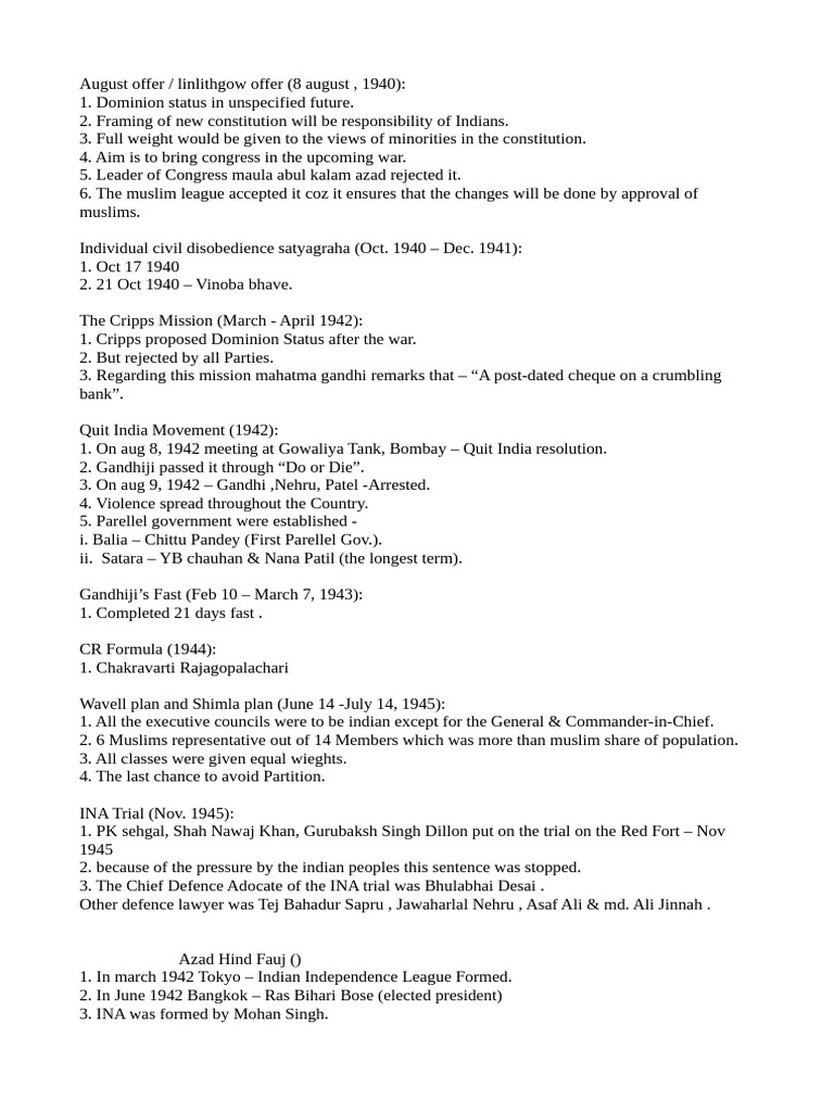 From August Offer | PDF | British India | Indian Independence Movement