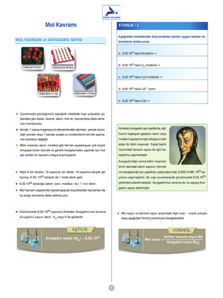 Mol Kavrami 3 Ders | PDF