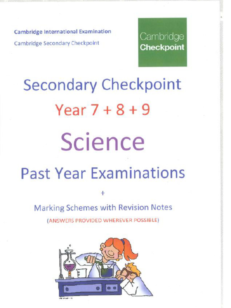 Secondary Checkpoint Year 789 Science Past Year Exammarking Scheme With ...