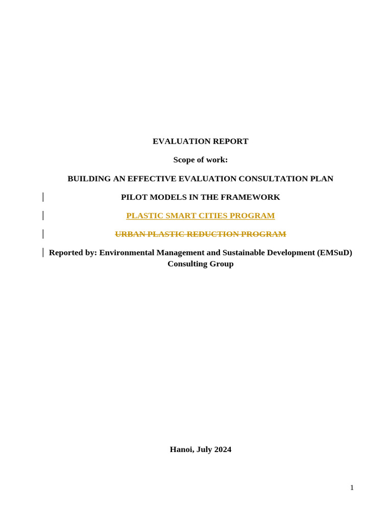 Deliverable 4 - Evaluatin Report | PDF | Waste | Sustainability